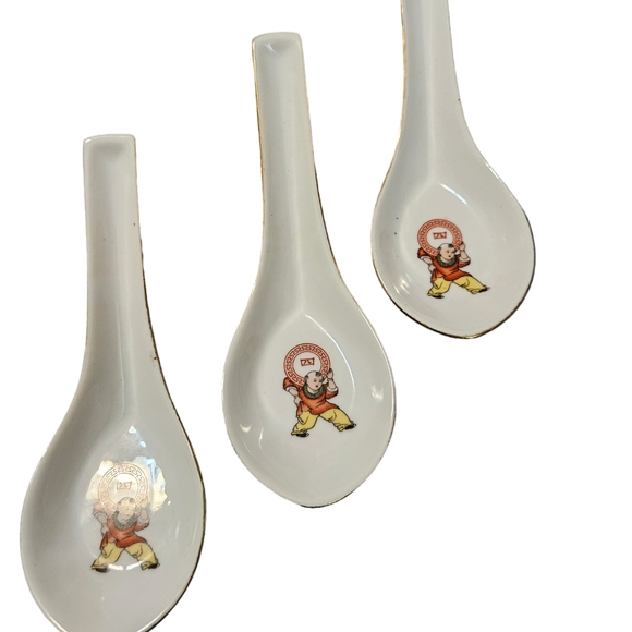 Source Unknown | Kitchen | Vintage Asian Rice Soup Wonton Spoons 3 ...